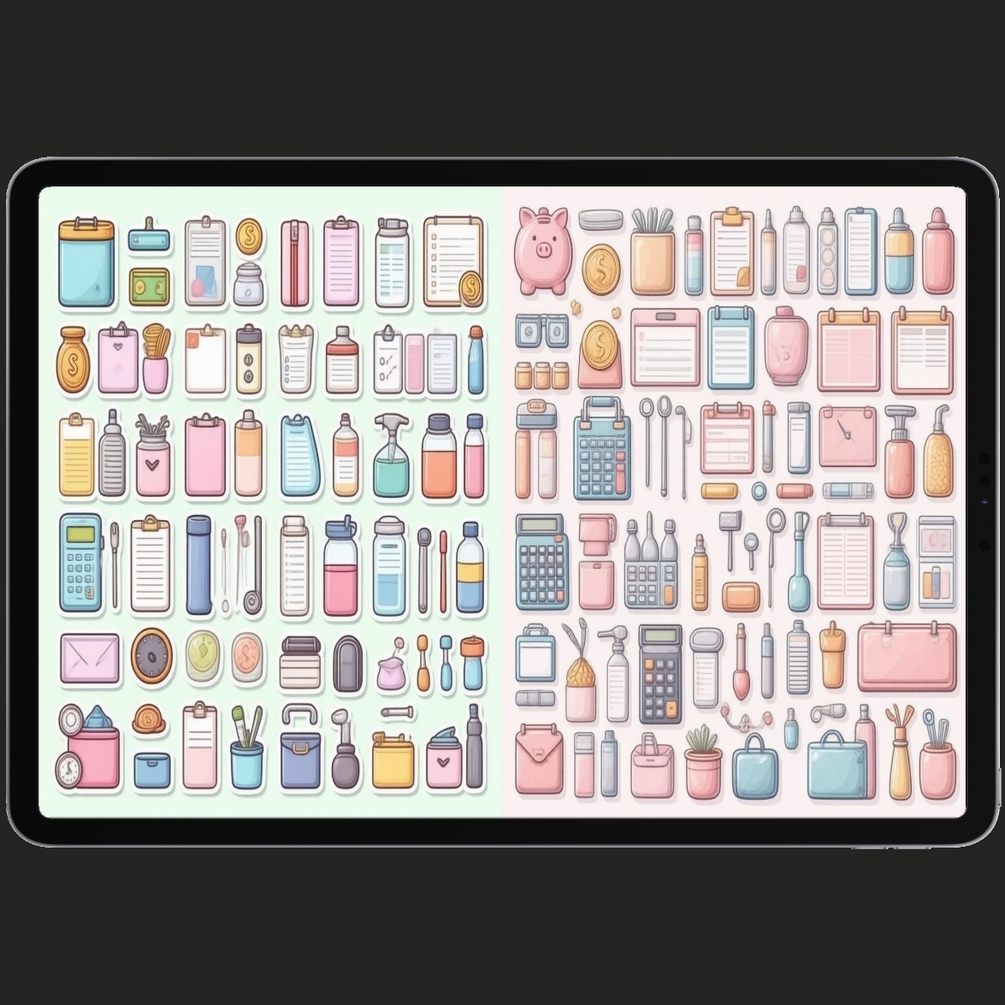 Life Admin Digital Sticker Pack – Pastel Minimalist Organization