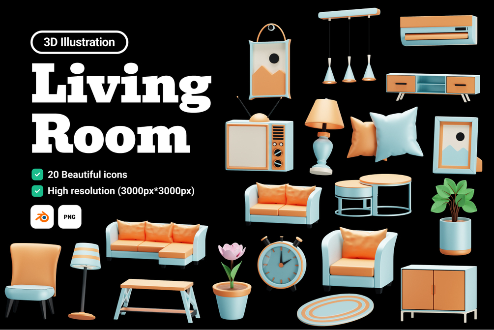 Living Room 3D Icon