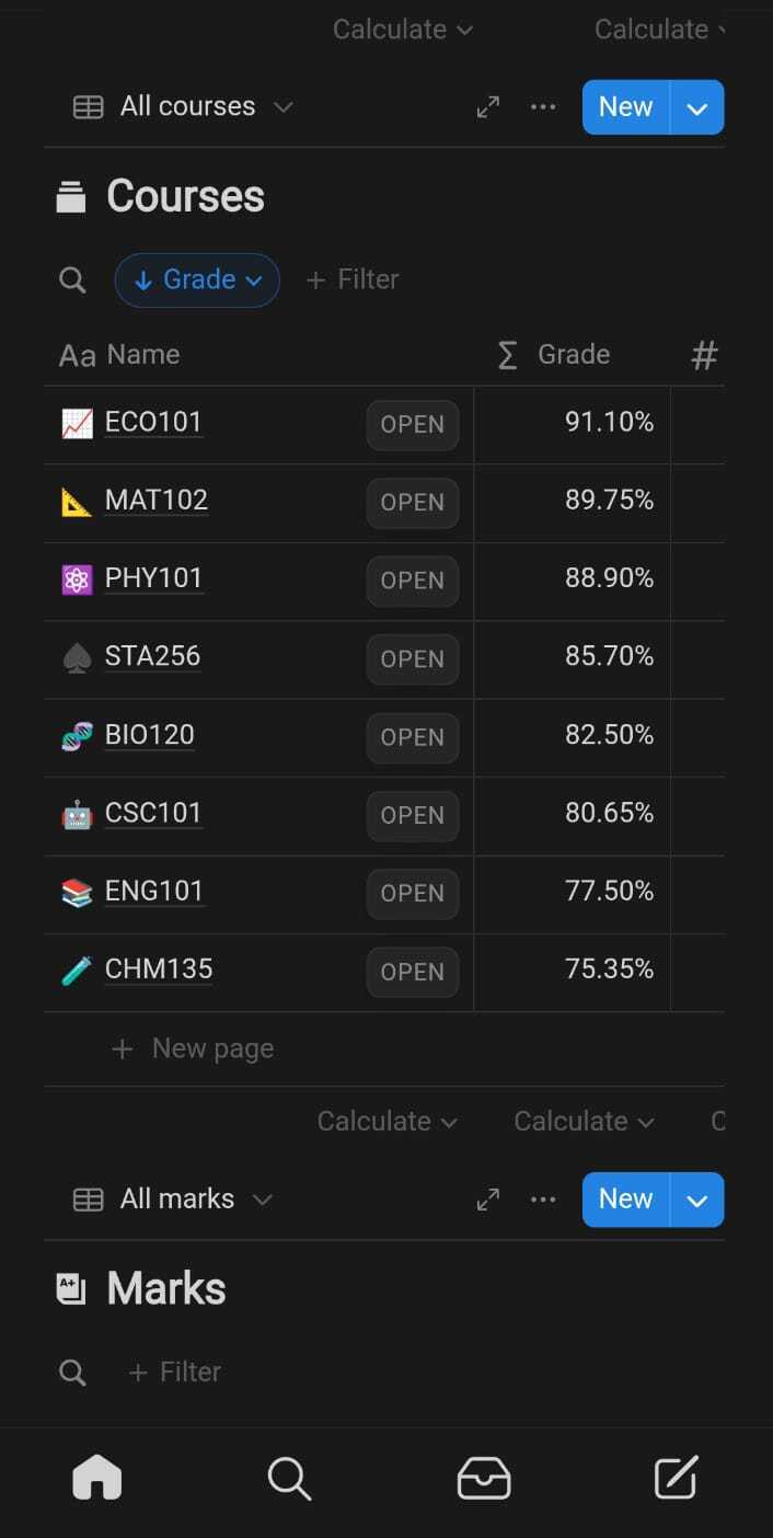 Final grade calculator