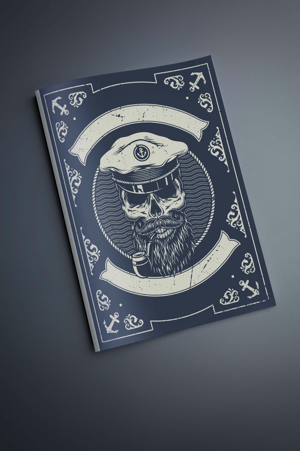 ( Premium Design ) Beard Captain Face Skeleton with Frame style Book ...