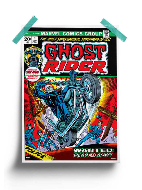 WANTED: GHOST RIDER - MARVEL OFFICIAL POSTER - 12" X 18" MATTE FINISH