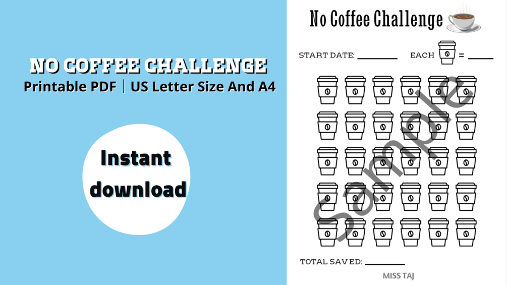 No Coffee Challenge Printable