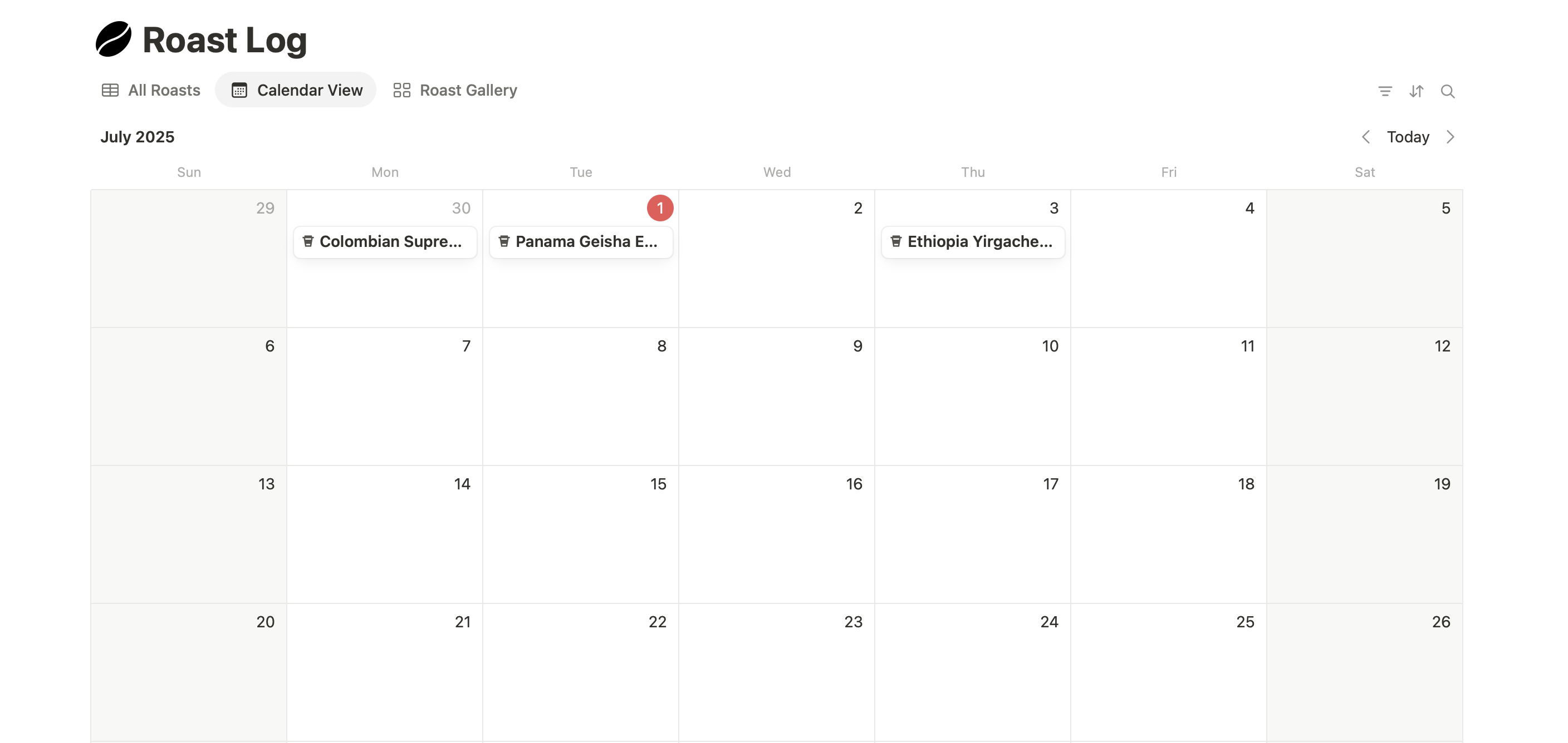 Coffee Roasting Precision Log