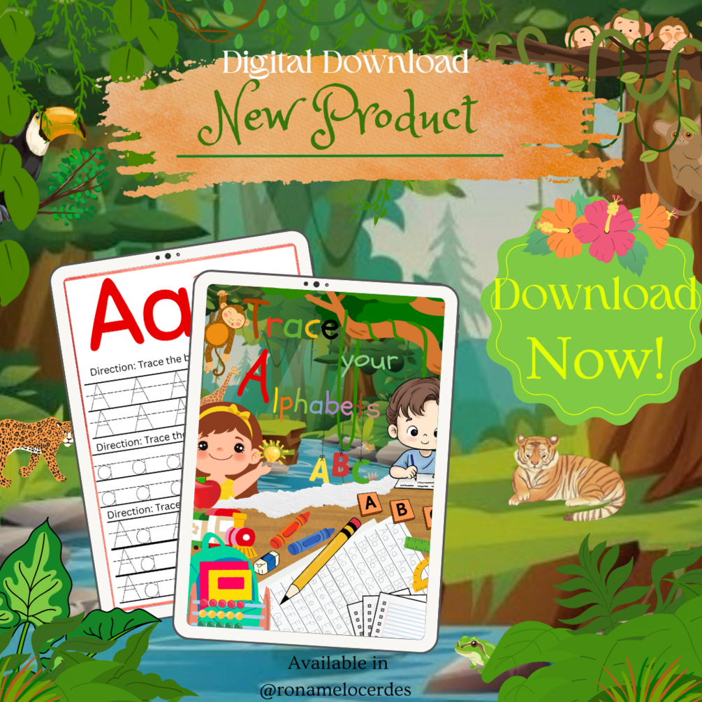 Trace your Alphabets Canva Template Editable in Canva