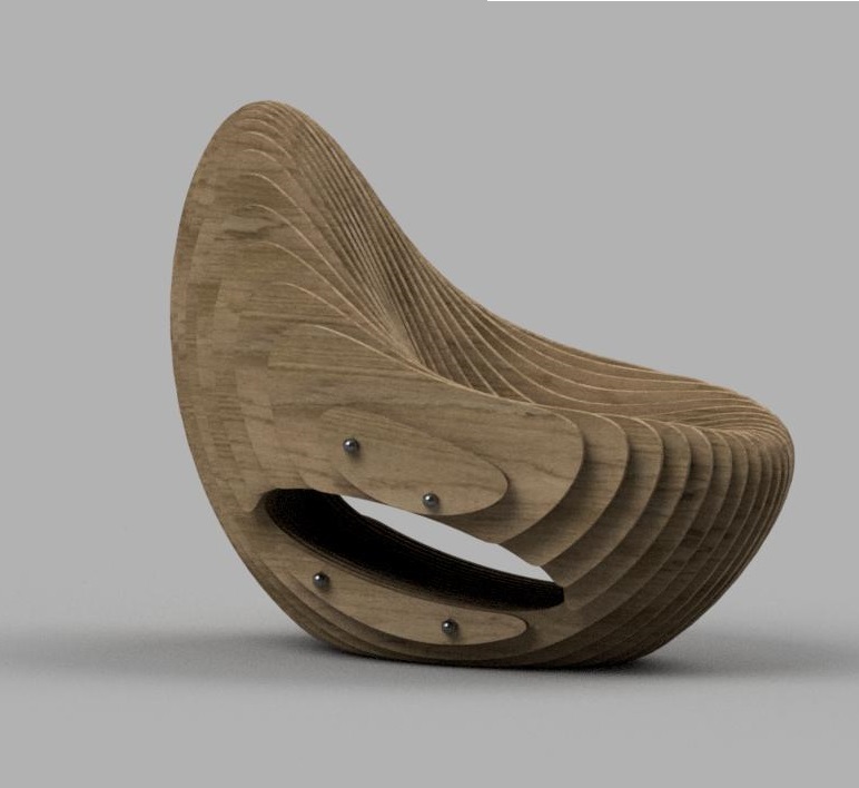 Parametric chair CNC interior wooden furniture DXF for laser cnc and ...