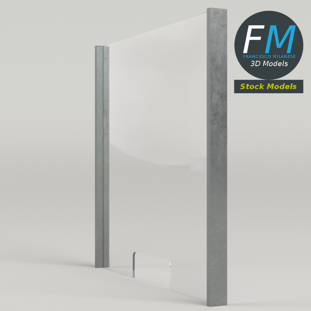 3D MODEL - Plexiglass sneeze guard panel