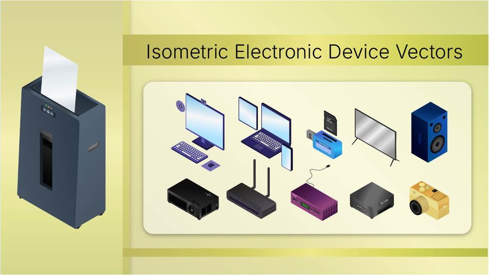 Isometric Electronic Device Vector