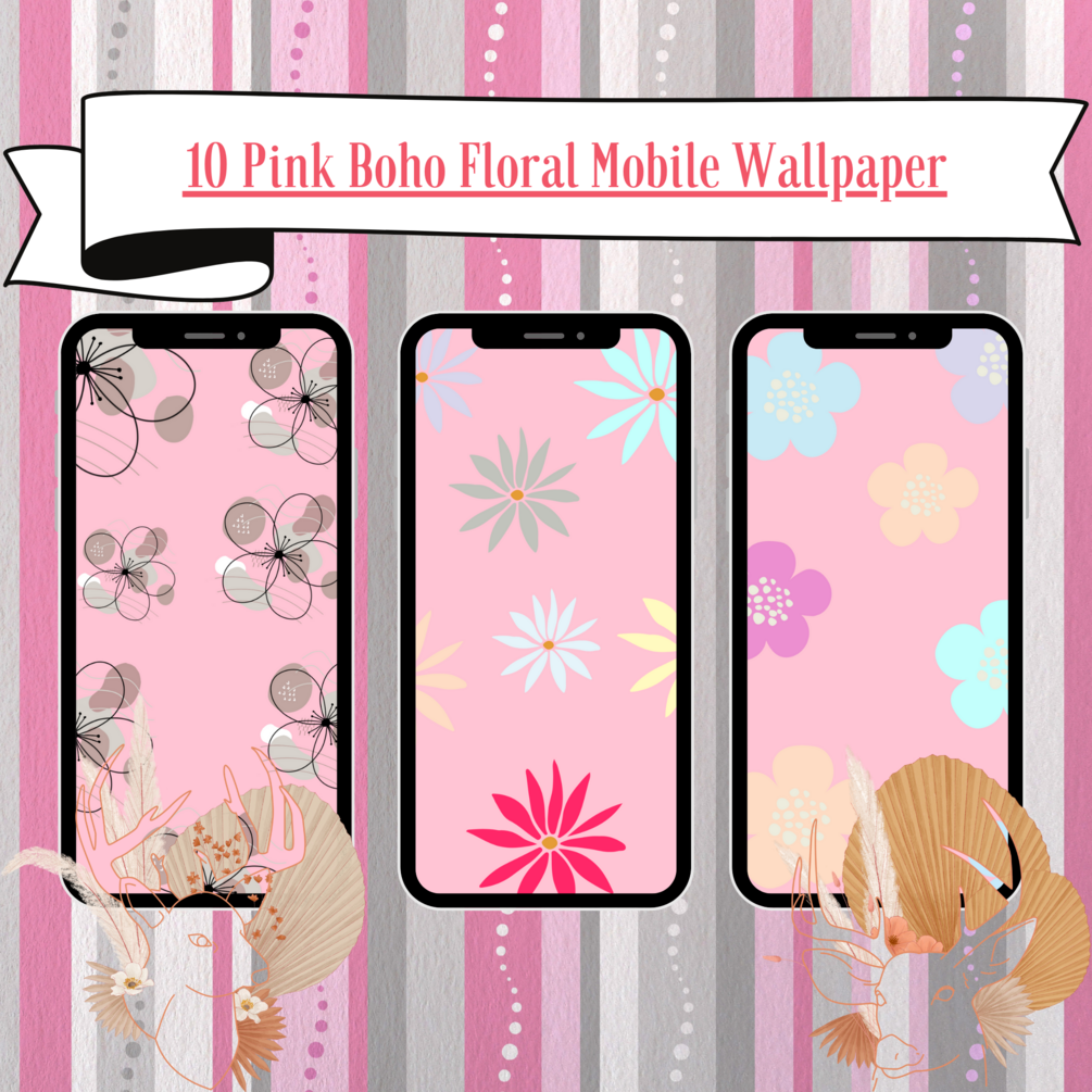 10 Pink Boho Floral, Beautiful Boho Theme, Gift for Her, Floral Mobile ...
