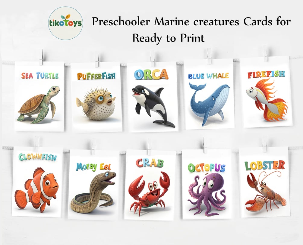 43 Printable Sea Animal Flashcards