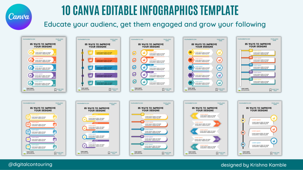 10 Canva Editable Infographics Templates (FREE)