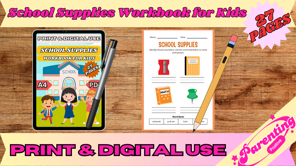 Explore and Learn: School Supplies Workbook for Kids , Early Learning ...