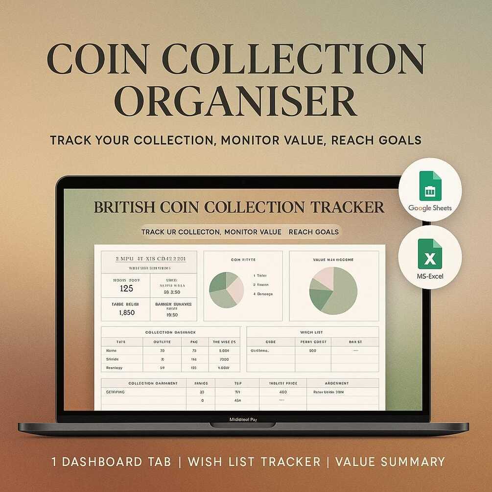 British Coin Collection Organiser with built in price guide, Wishlist ...