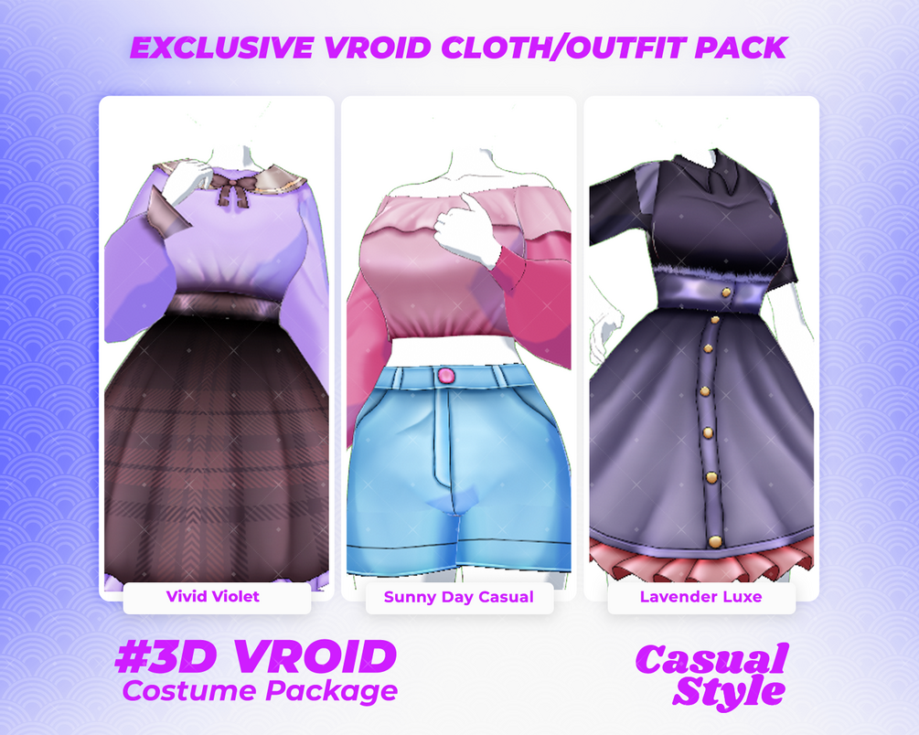 VRoid Summer Outfit Pack | Light & Casual Clothes for VTuber Models ...