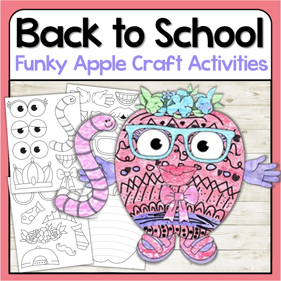 Back to School Craft Activity | Fun Customizable Funky Apple Craft ...