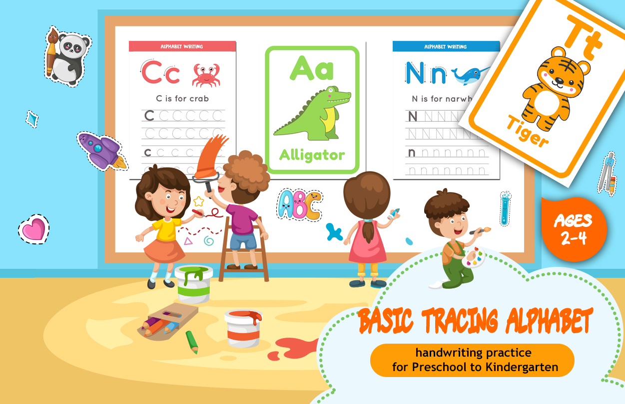Basic Tracing Alphabet Handwriting Practice For Preschool And Kindergarten