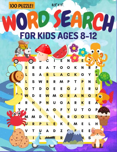 Word Search Printable for Kids (PDF Download) – 100 Fun Puzzles for ...