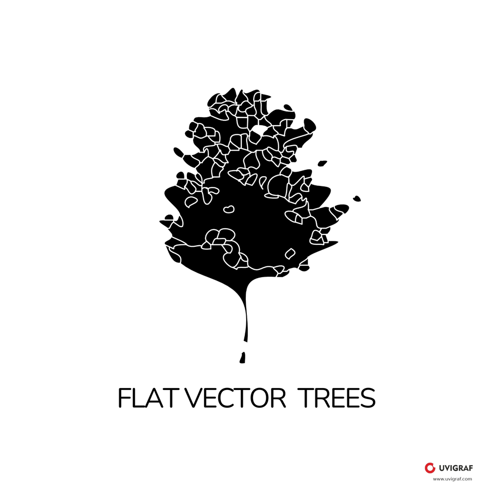 Premium Flat vector trees