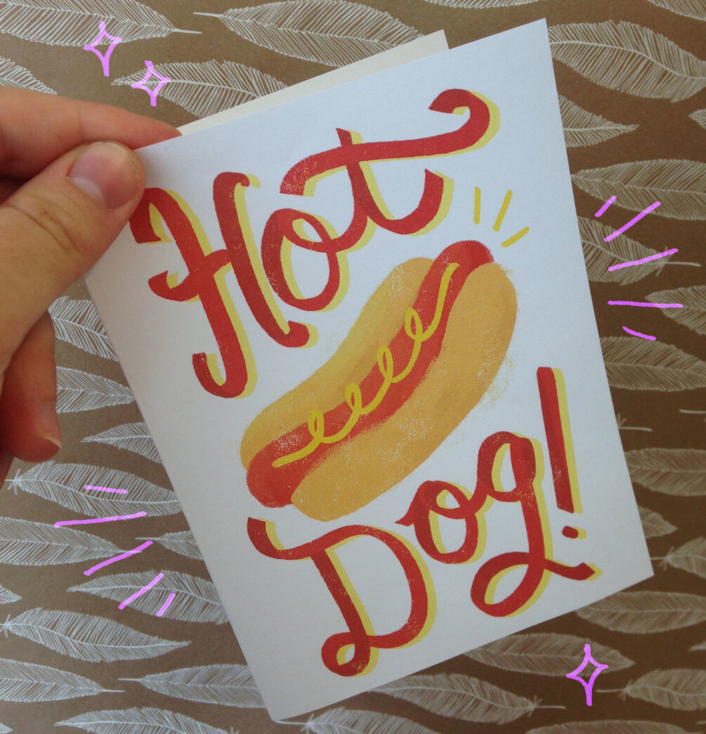 HOT DOG! Printable A6 Card
