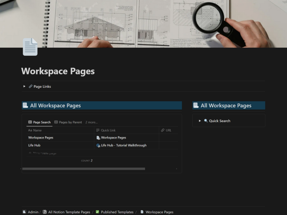 Notion Workspace Pages