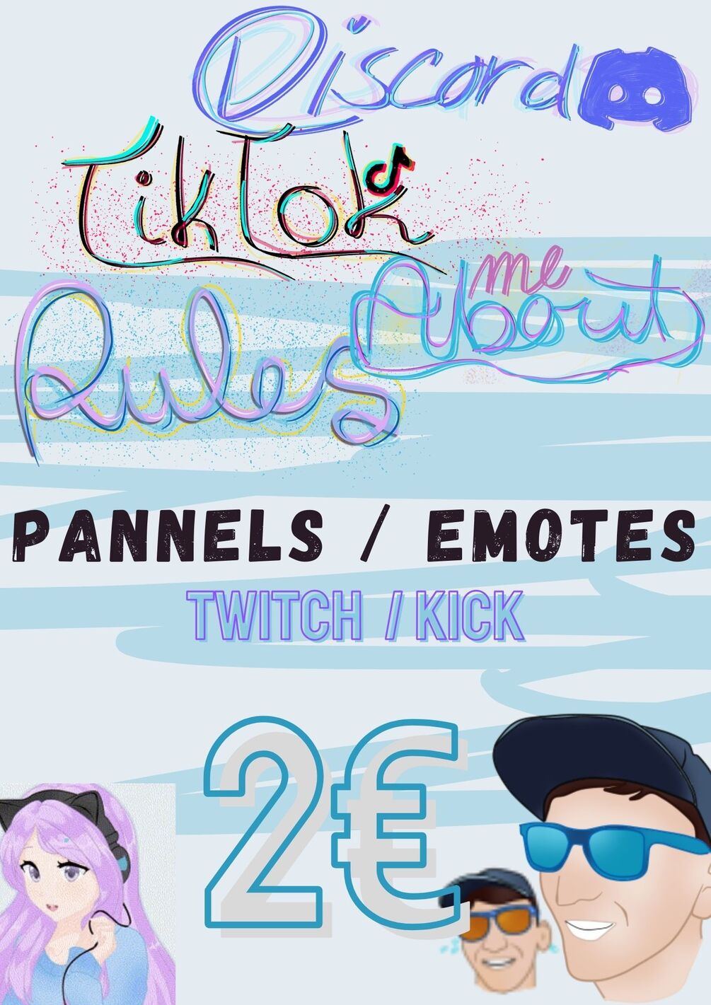 Twitch, Kick, emotes and pannels