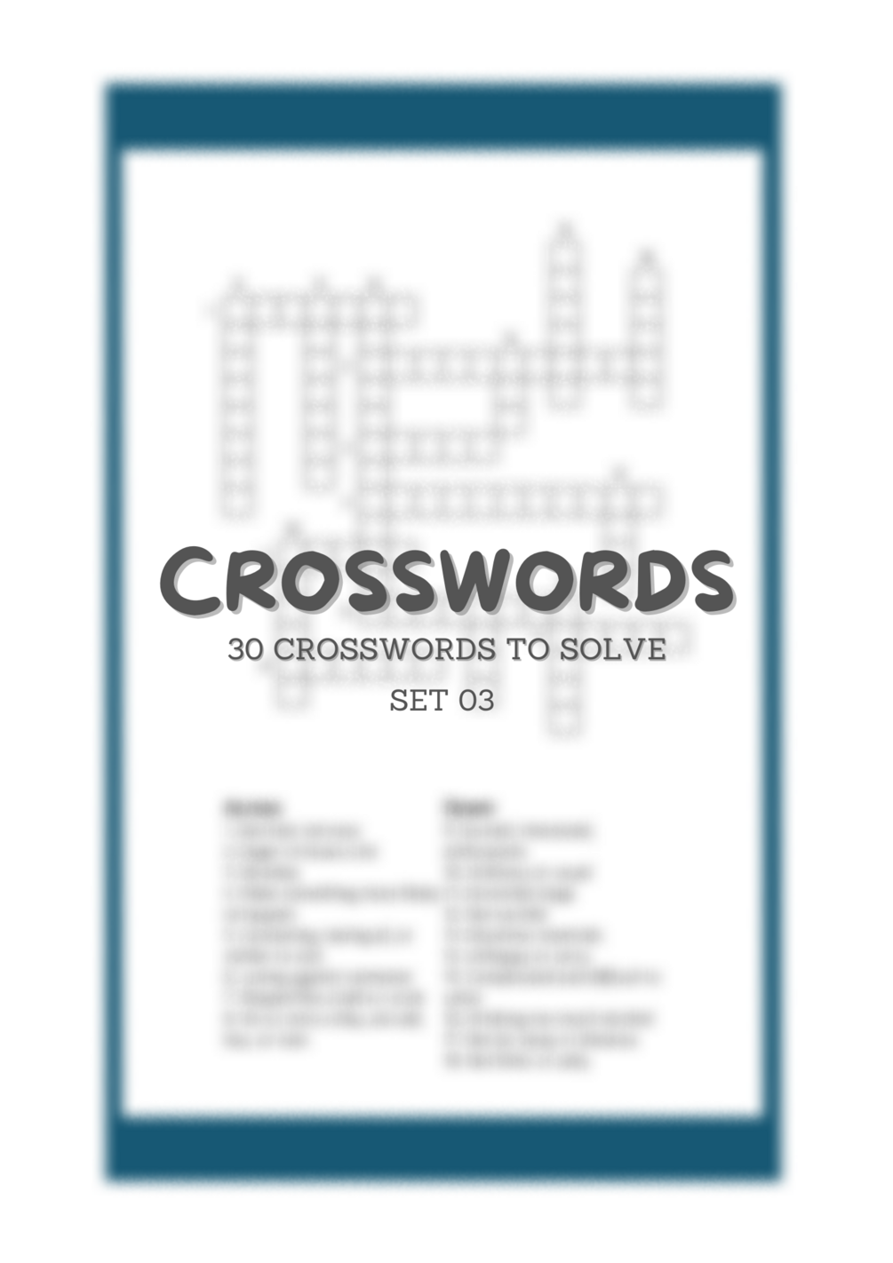 CROSSWORDS | 30 crosswords to solve SET 03