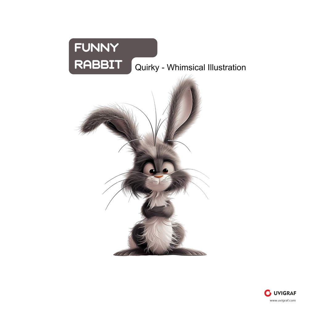 Funny Rabbit Quirky Illustrations – Whimsical & Playful Digital Art for ...