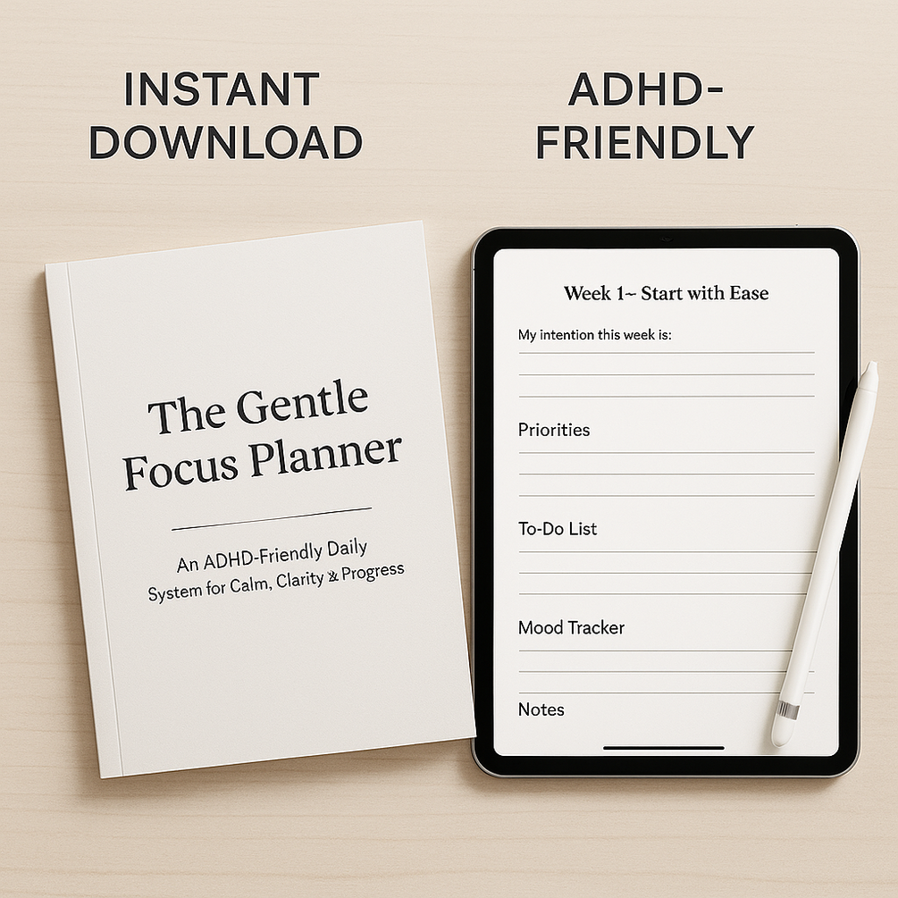 ADHD Daily Planner – Printable Minimalist Focus Journal | Digital ...