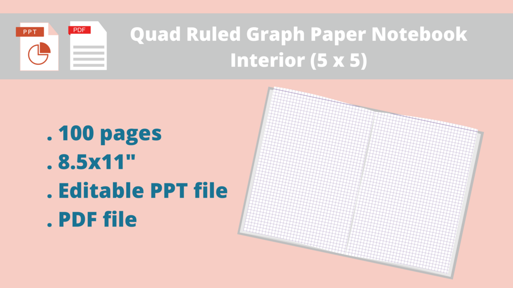 Quad Ruled Graph Paper Notebook - KDP Interior (5 squares per inch)