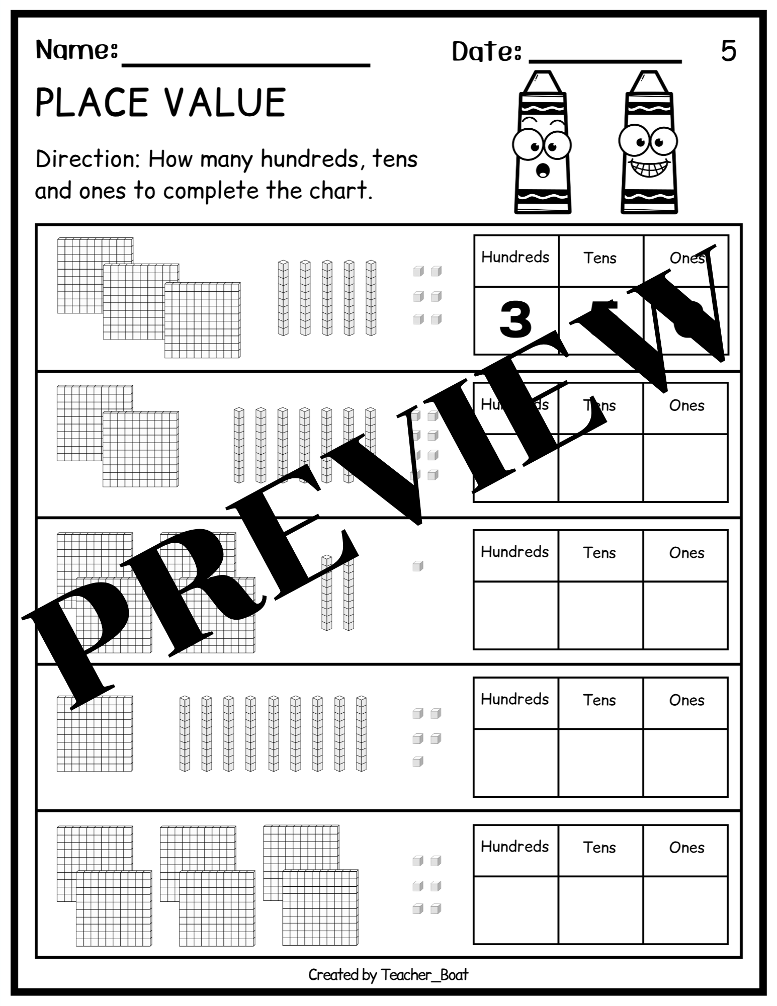 Place Value Worksheets - Hundreds, Tens, and Ones | 40 Pages of Fun Math