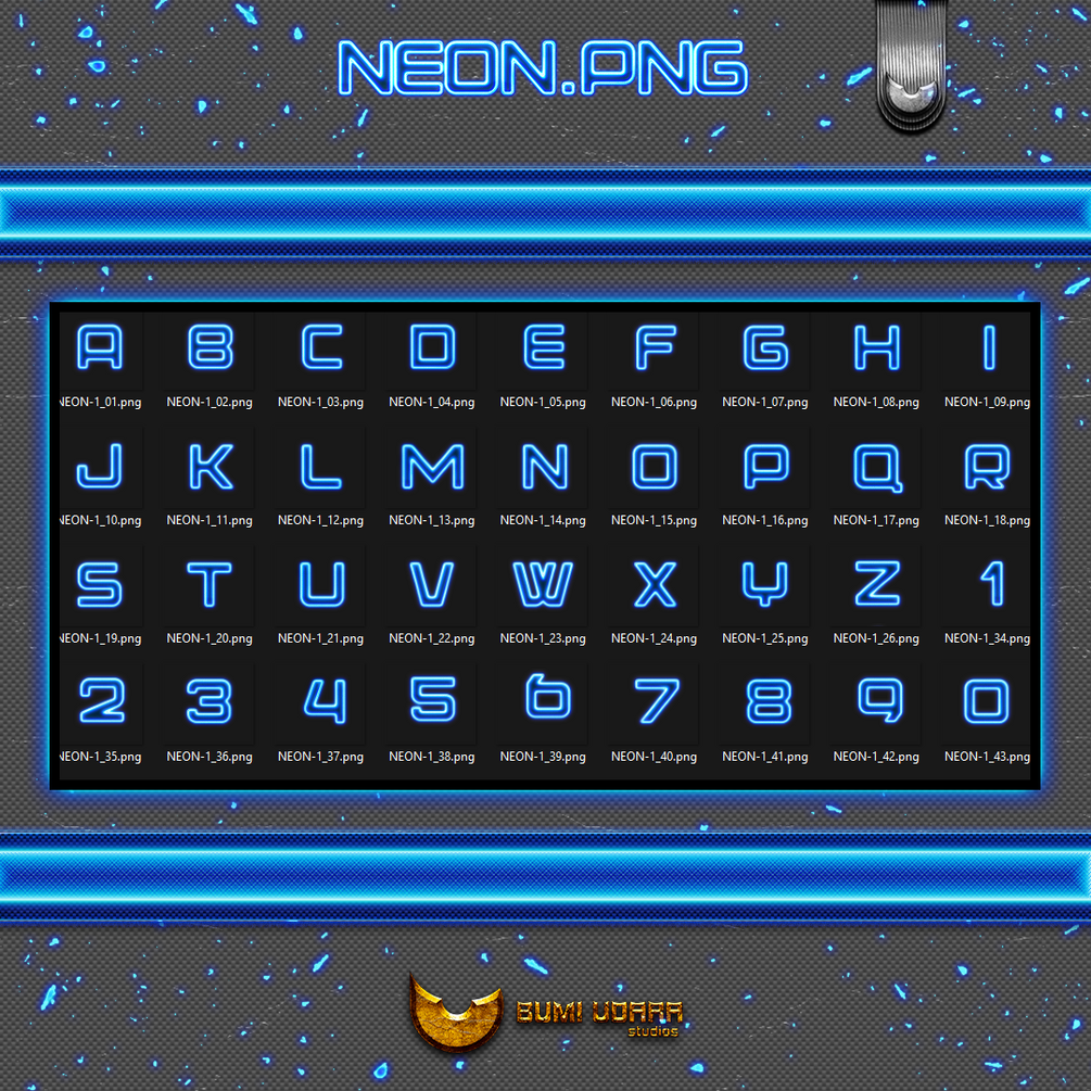 Neon PNG text pack