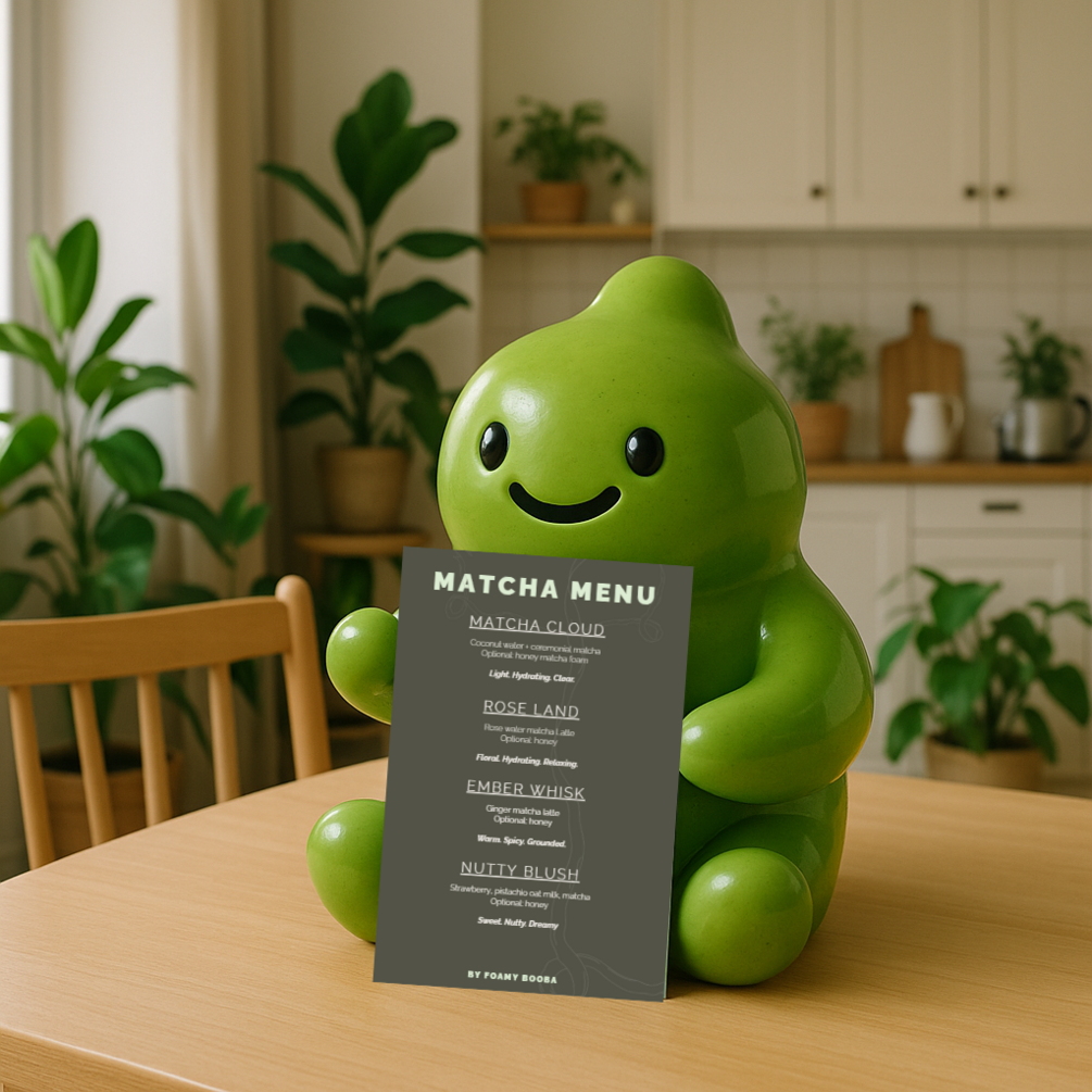 Home Cafe Matcha Menu - by Foamy Booba