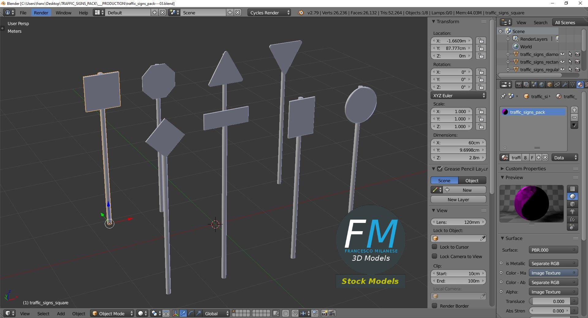 3D MODEL - Traffic signs pack