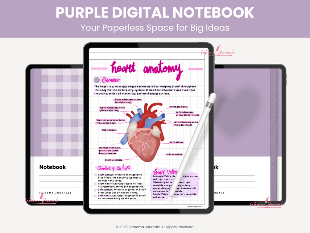 Purple Digital Notebook | Paper Templates | Digital Notebook for ...
