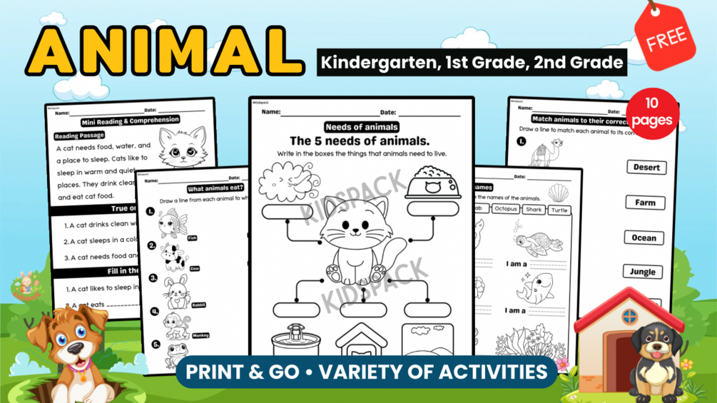 FREE Kindergarten, 1st Grade, Animal Science Sample | Needs, Habitats ...