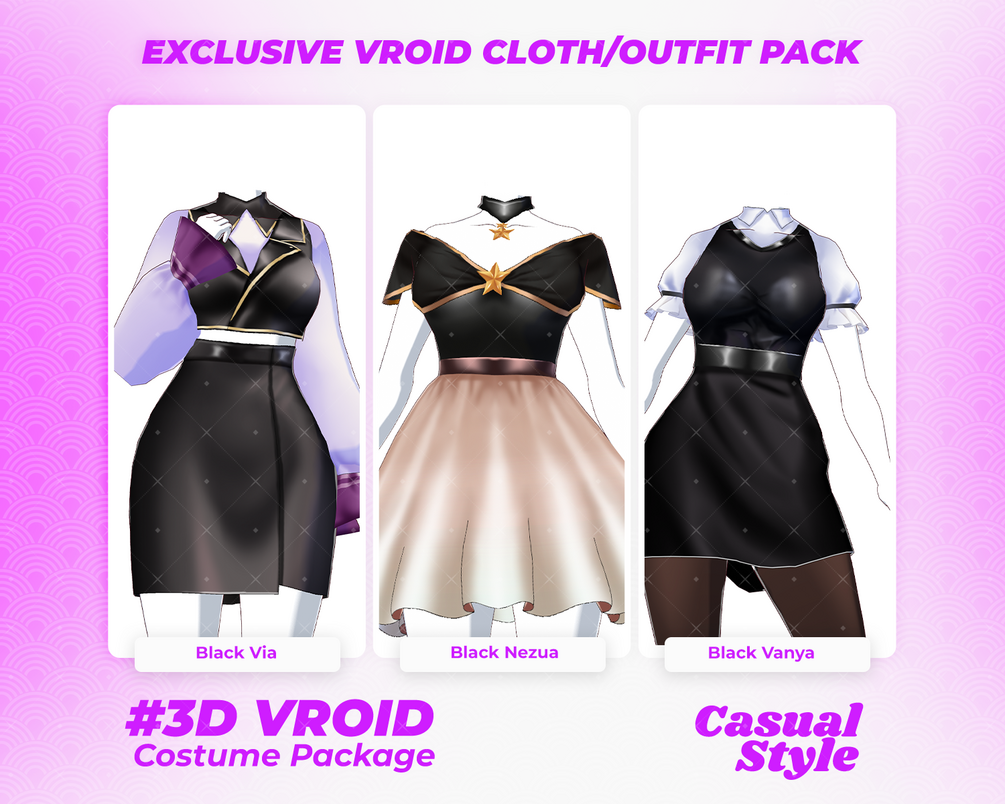 VRoid Clothes Pack | Complete Casual VRoid Clothing for 3D Models ...