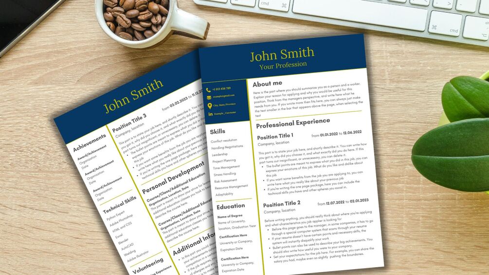 Canva 2-page Resume Template | Advanced Resume/CV Template, Easy to Edit