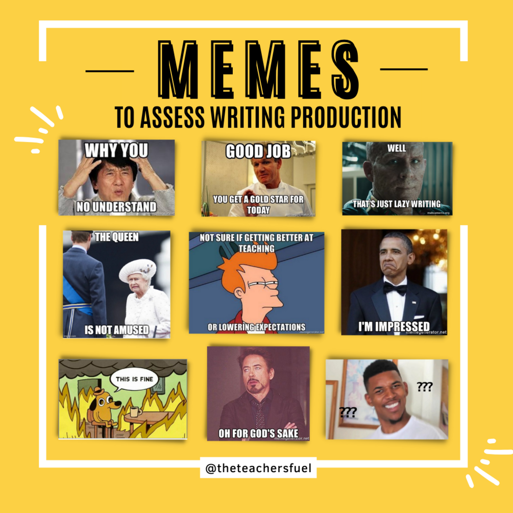 Meme Marks: Printable Stickers for Writing Assessments