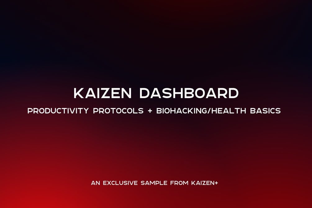Kaizen Dashboard - Optimise your health and producitvity