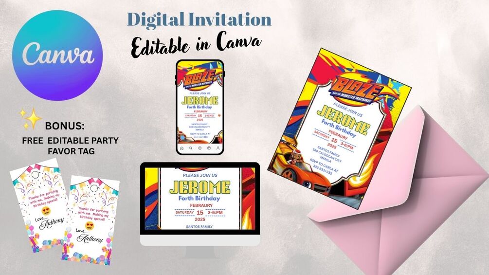 Blaze editable invitation template