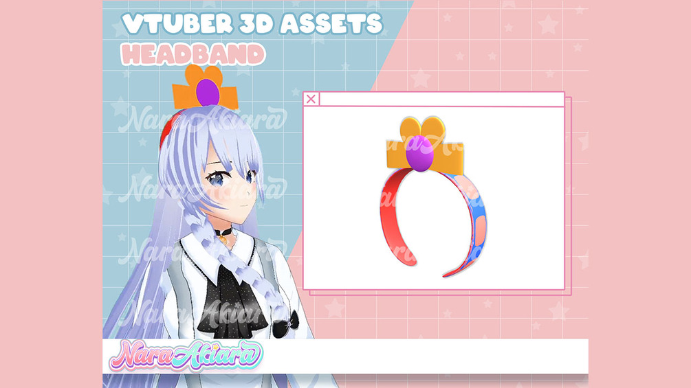 3D Vtuber Assets Headband V44 Vroid Commission, 3D assets ready to use ...