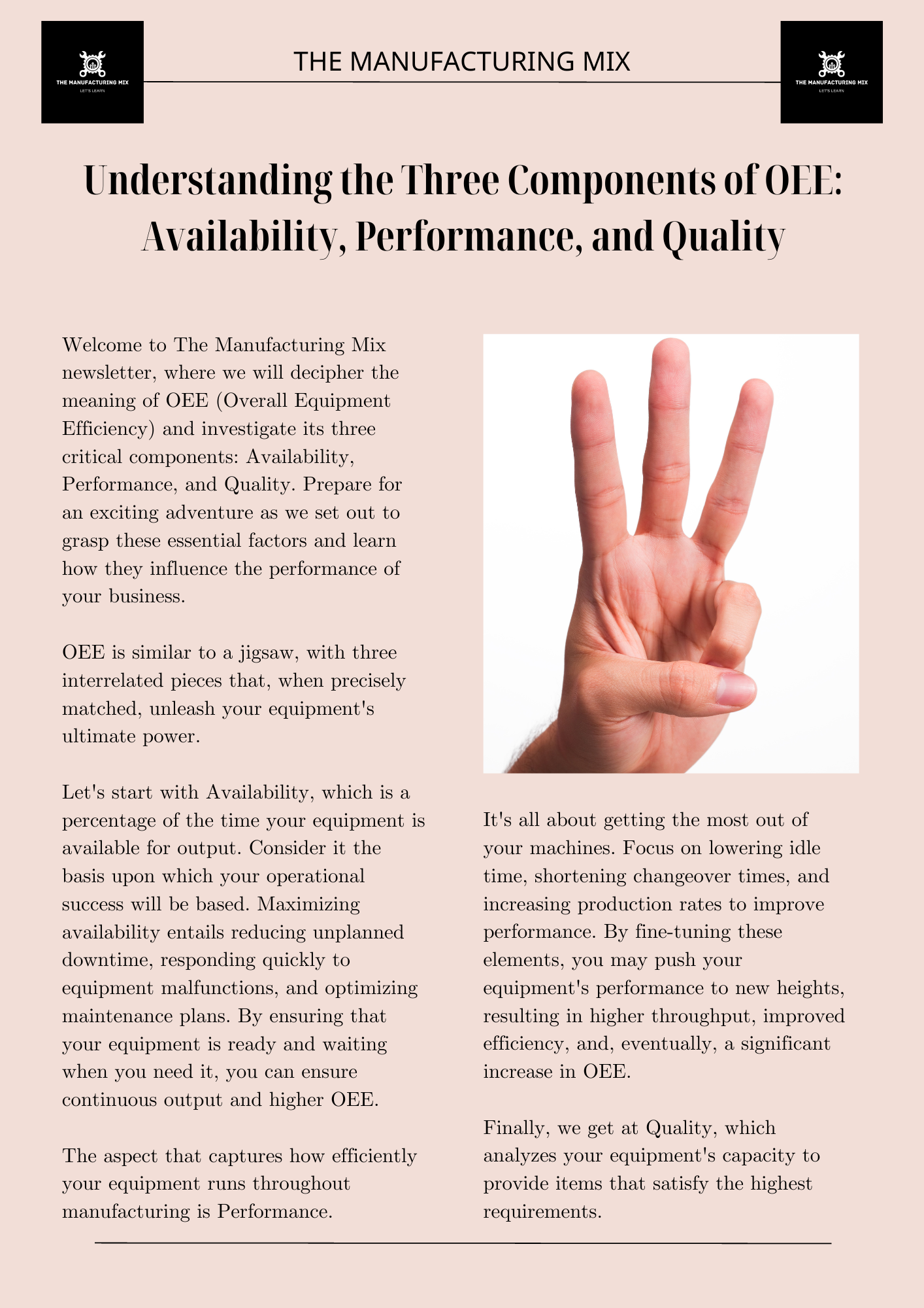 Understanding the Three Components of OEE: Availability, Performance ...