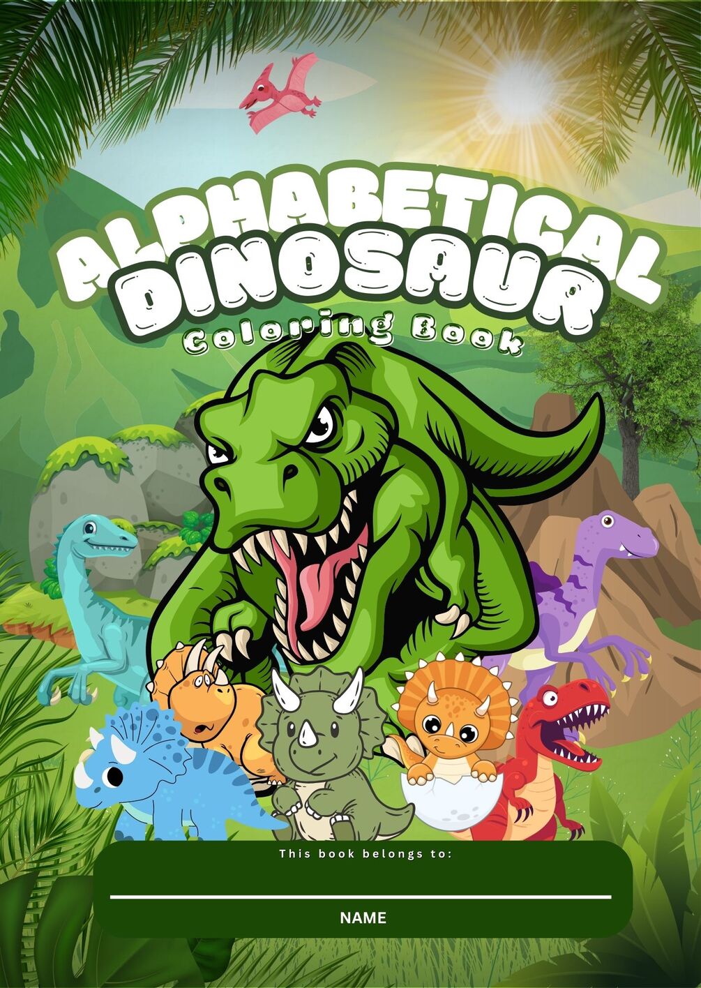 Alphabetical Dinosaur Coloring Book with Pronounciation and Phonics