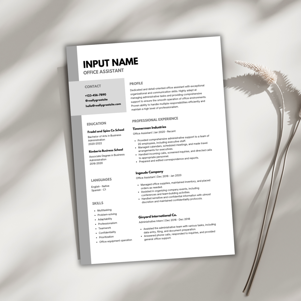 Black and Gray Modern Bold Professional Resume Templates – Modern ...