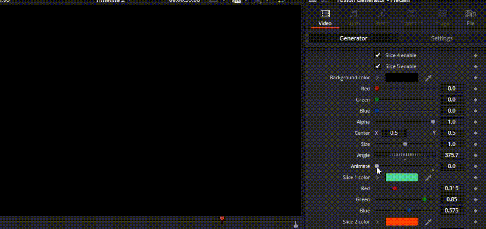Pie chart for Davinci Resolve