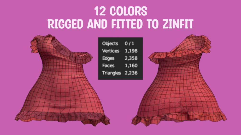 Soft Velvet Dress - a Valentine's Day VrChat Asset