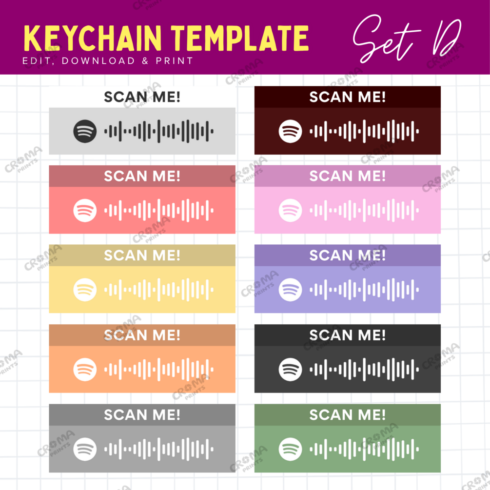 Spotify Scannable Code Keychain Canva Template | Canva FREE | Drag and ...