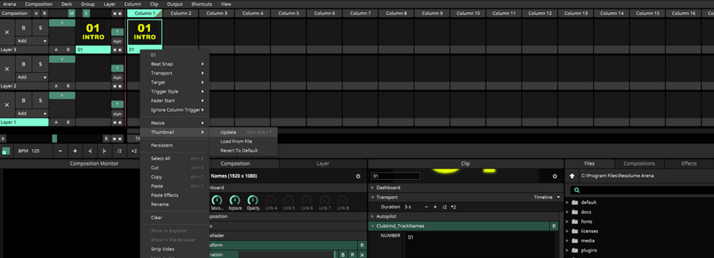 Track Names - Resolume Wire Patch