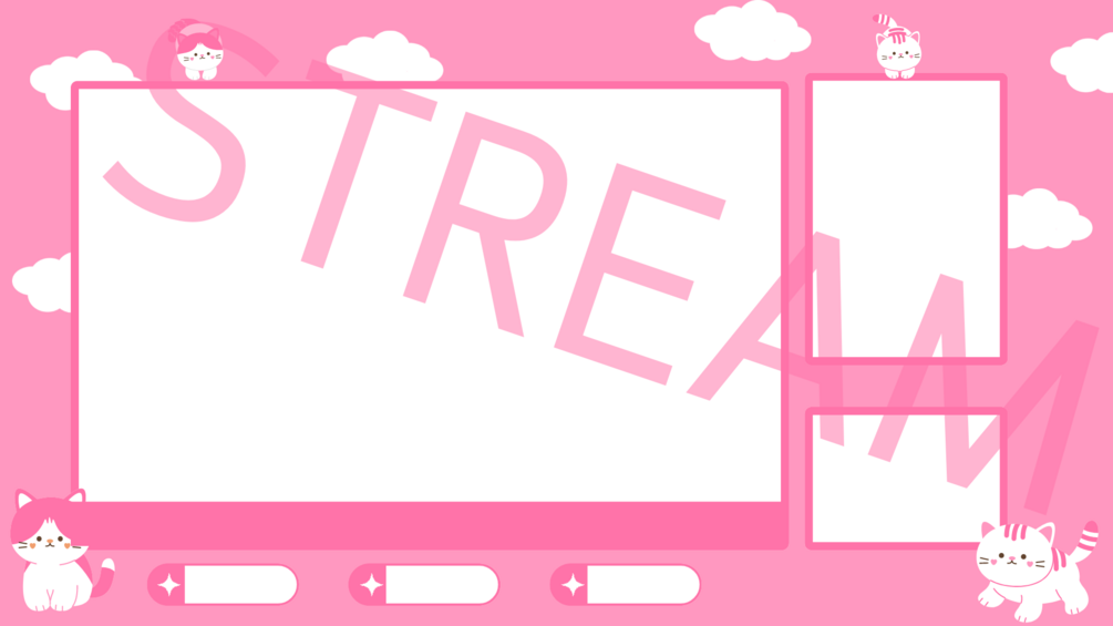 Pink cute cat overlay