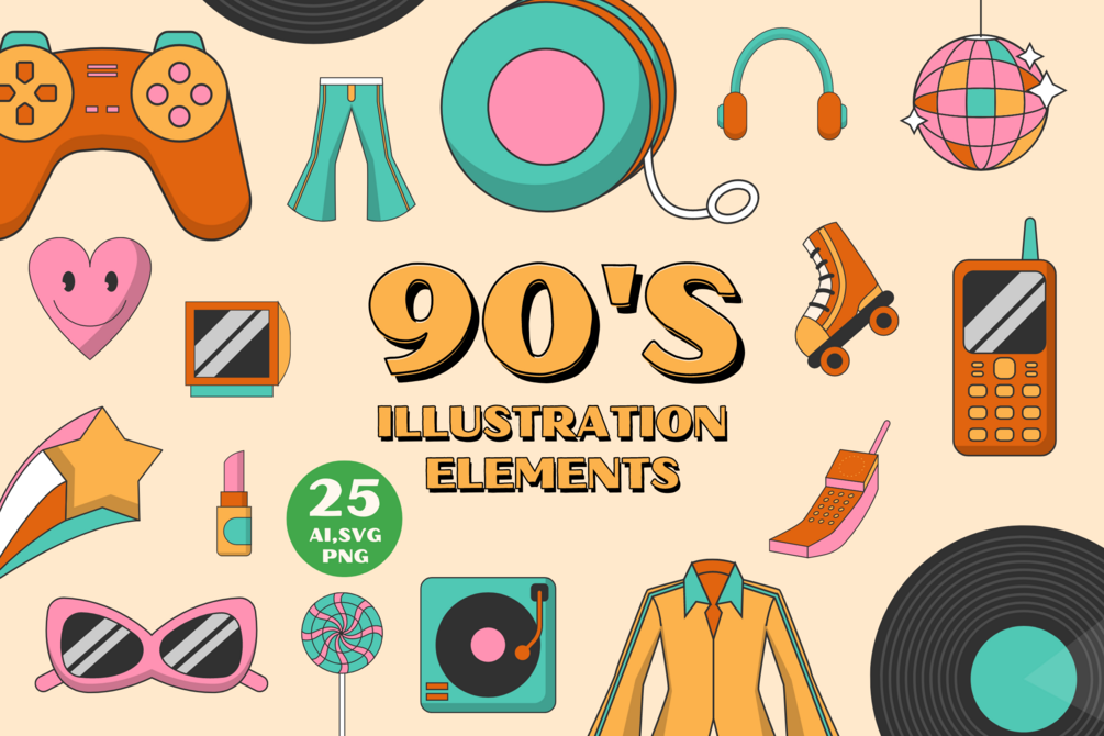 90’s Illustration Elements