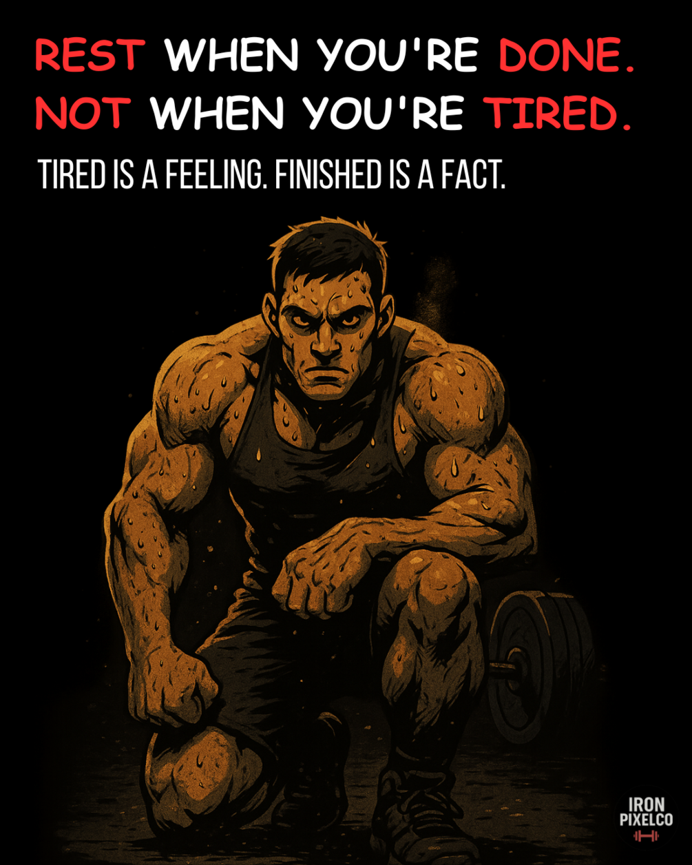 REST WHEN YOU'RE DONE. – Poster for Real Lifters